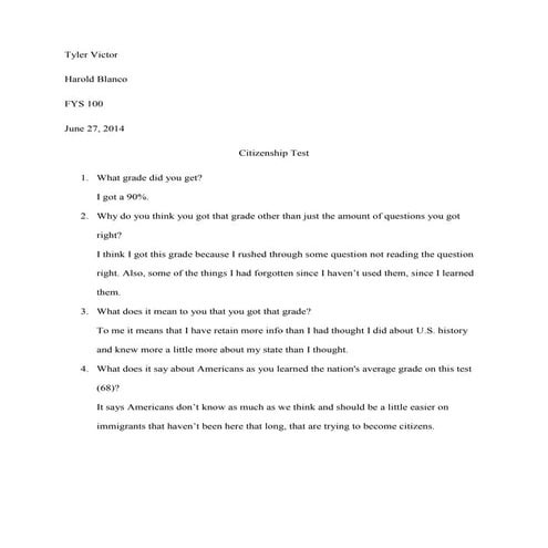 Citizenship test | DOCX