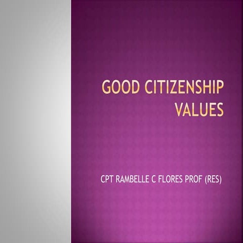 Citizenship values | PPTX