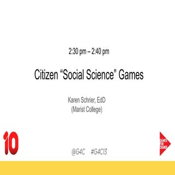 Citizen social science games - Games for Change | PPTX