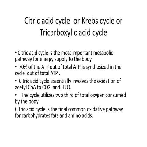 Citric acid cycle | PPT