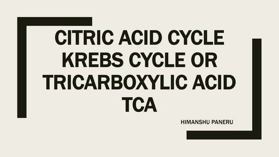 TCA cycle (Tricarboxylic acid cycle) | PDF | Endocrine and Metabolic ...
