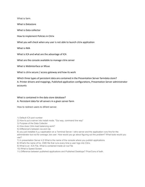 Citrix Interview Questions Pdf