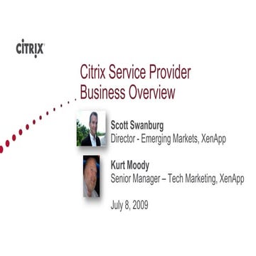 Citrix Service Provider Business Overview (070809)Final | PPTX | Web ...