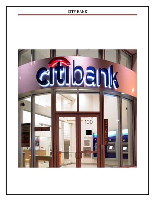 Citi bank | PPTX | Financial Industry | Industries