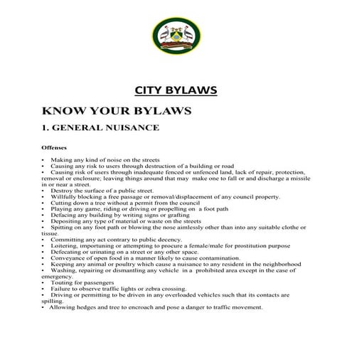 City by laws | PDF
