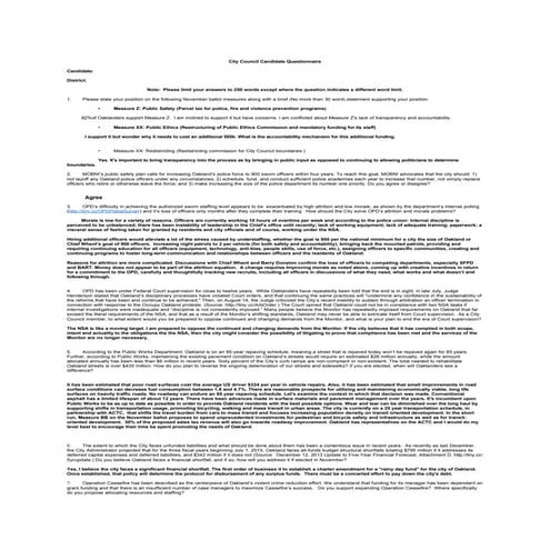 City council candidate questionnaire Dana King - D2 | PDF