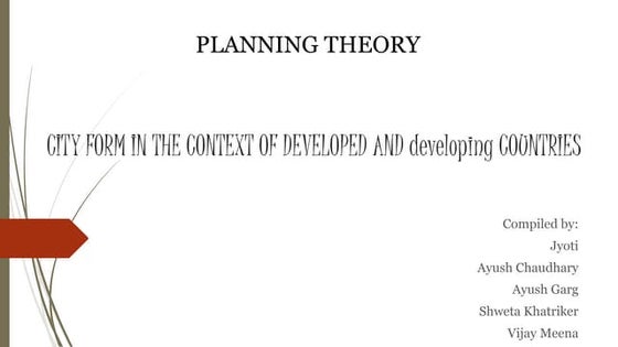 Urban Planning theories and models | PPT