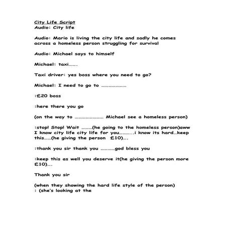 City life script | DOC