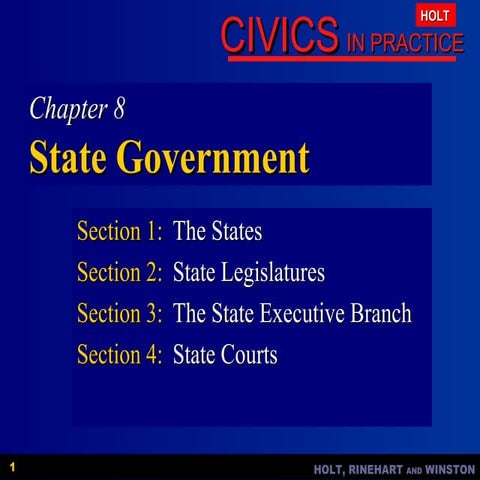 Civics Chapter 8- State Government | PPT