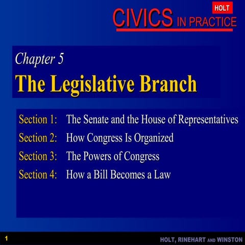 Civics ch.5 legislative branch | PPT
