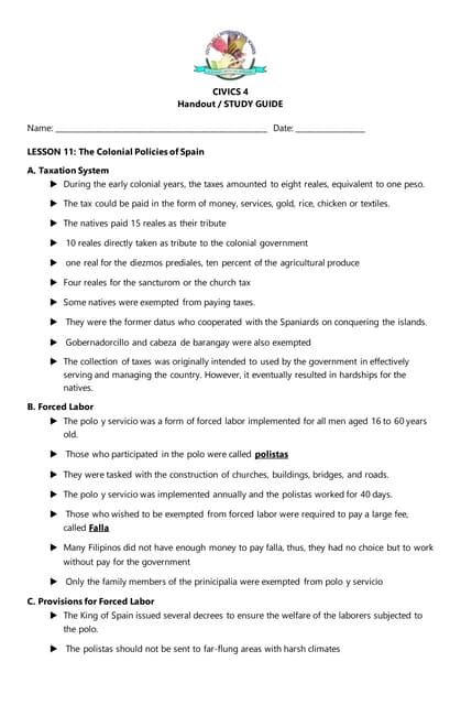 Grade 5 economic policies under spanish rule | PPT