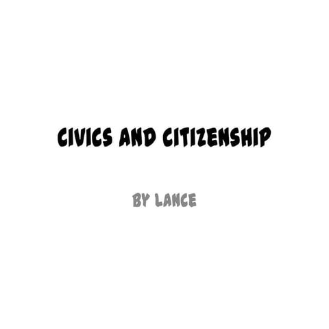 Civics and citizenship | PPTX
