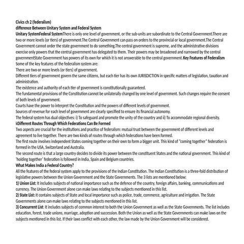 class 10 Civics chapter 2 (federalism).pptx