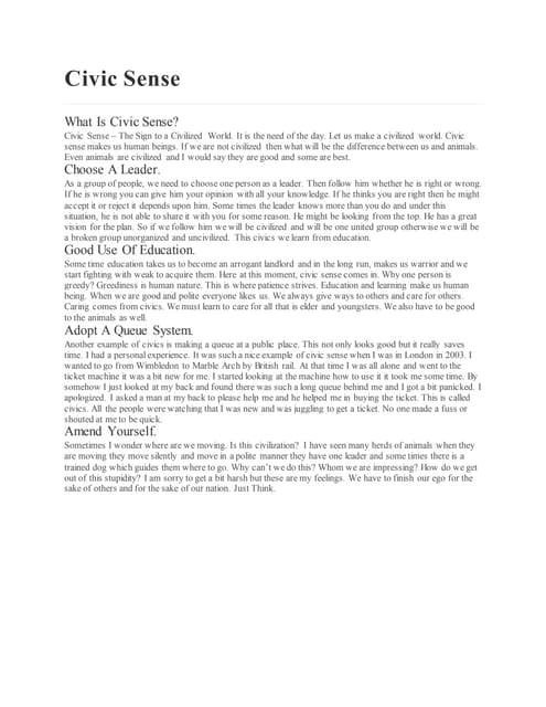 Civic sense | PPTX