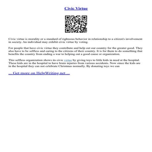 Civic Virtue | PDF | Religion & Spirituality