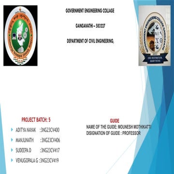 Civil 6th sem project report for concrete ppt. | PPT