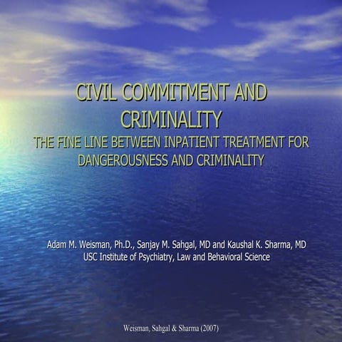 Civil Commitment and Criminality | PPT