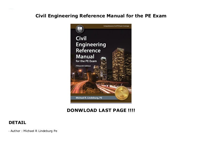 Civil Engineering Reference Manual for the PE Exam