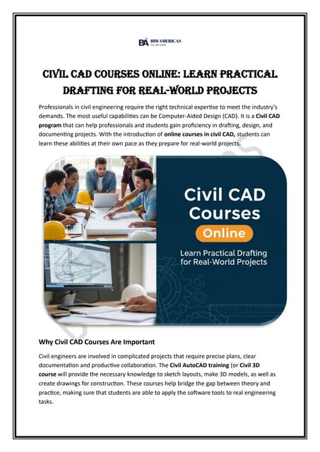 Building Information Modeling Workflows with AutoCAD Civil 3D | PPTX ...