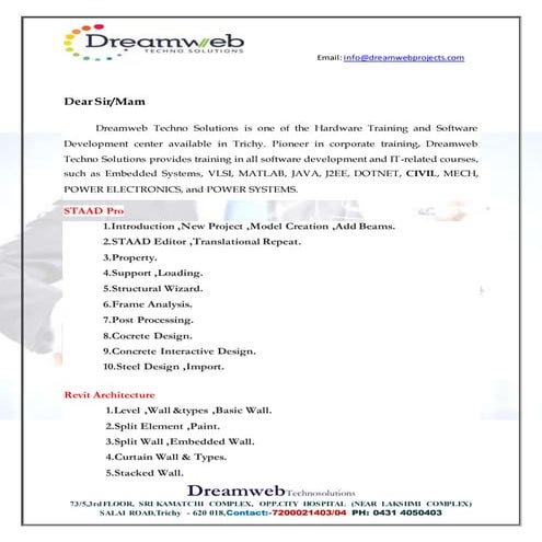 IEEE civil courses @ dreamweb techno solutions | DOCX