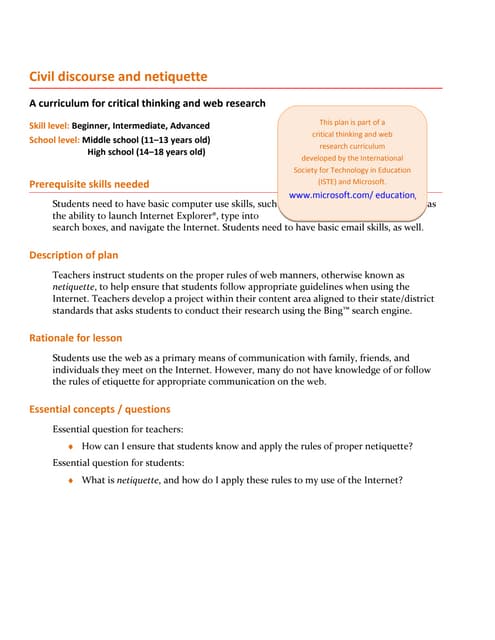 Netiquette board game | PDF