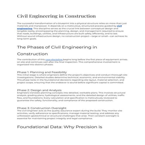 Civil Engineering in Construction - Sisemore & Associates | PDF