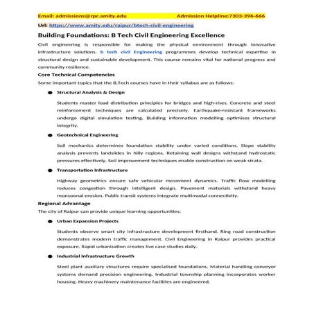 B.Tech Civil Engineering | PPTX