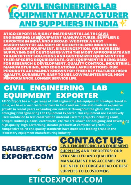 Civil Engineering Lab Equipments Manufacturers in India.pdf
