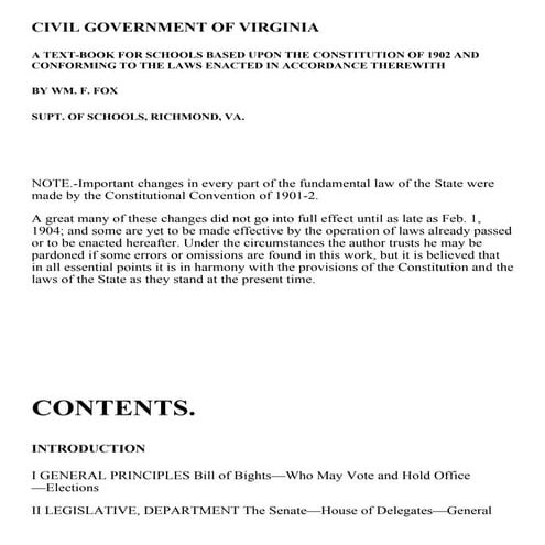 Va constitution & overview of state govts | PPTX
