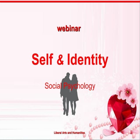 SELF AND IDENTITY - SOCIAL PSYCHOLOGY 200 | PPT