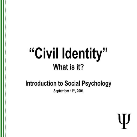 Civil Identity - Sociology 101 | PPT
