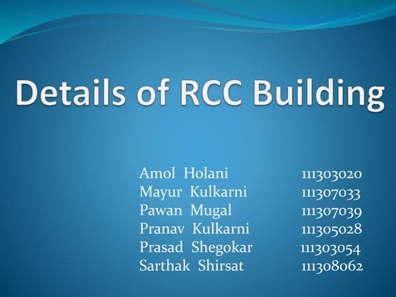 RCC Elements column, beam. | PDF