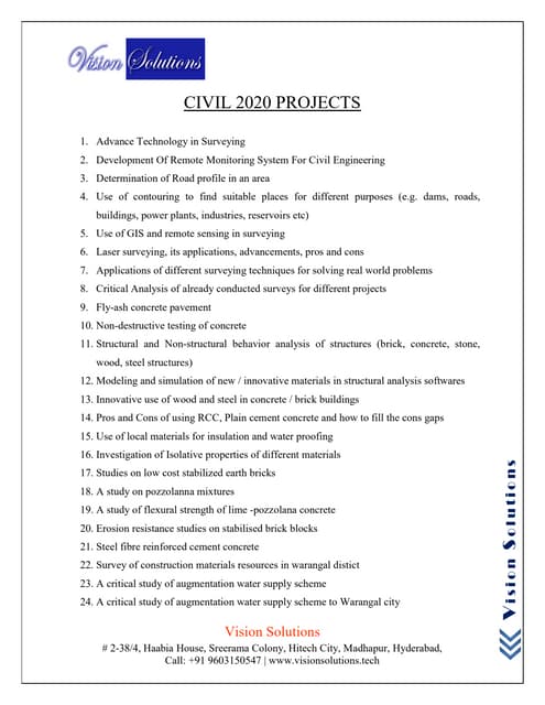 Mini projects for_civil_engineering_(3)_(1) (1) (1) | PDF | Civil ...