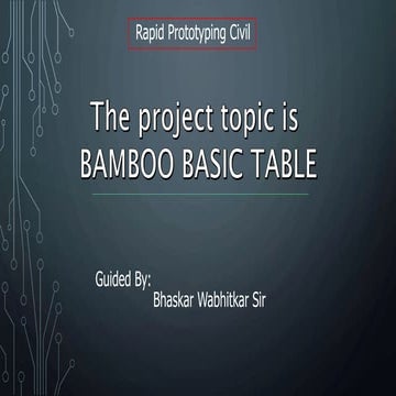The project topic is BAMBOO BASIC TABLE | PPT