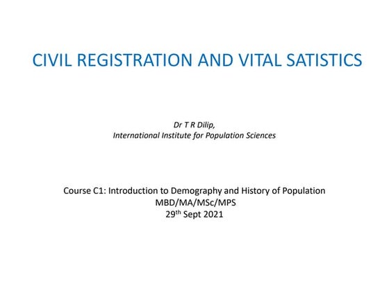 SAMPLE REGISTRATION SYSTEM (SRS) INDIA | PPTX