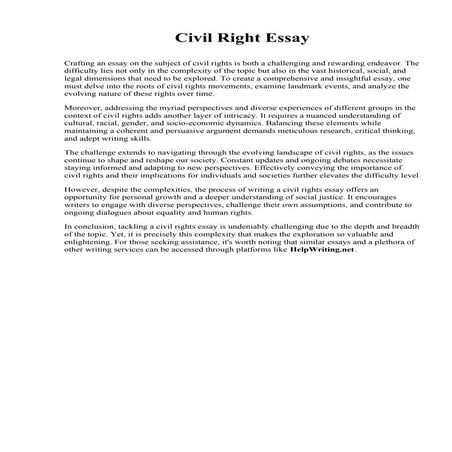 Civil Right Essay | PDF