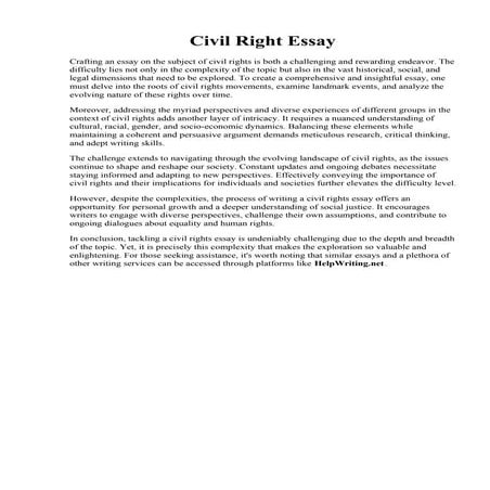 Civil Right Essay | PDF