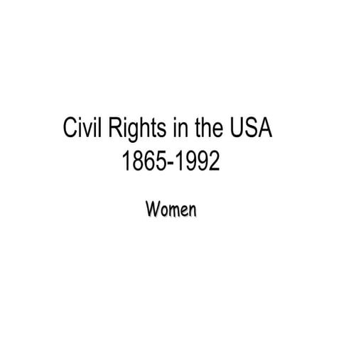 Civil rights in the usa~ women overview | PPT