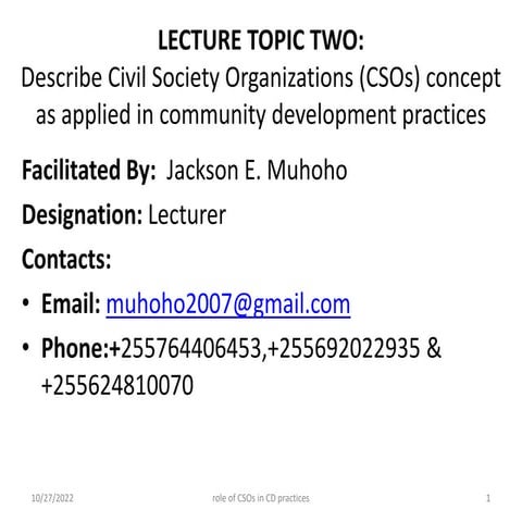Civil Society Lecture Two Pptx