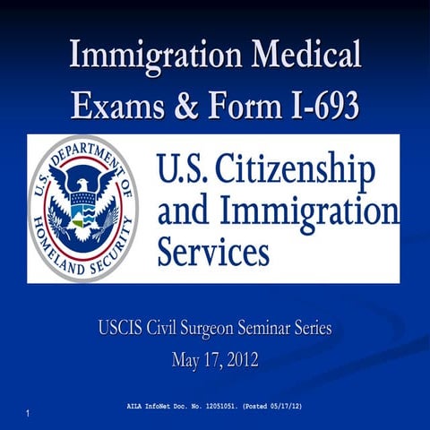 Immigration Medical Exams and the I-693 Form | PDF