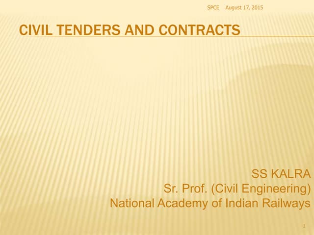 Types of tenders & stages for successful tendering | PDF