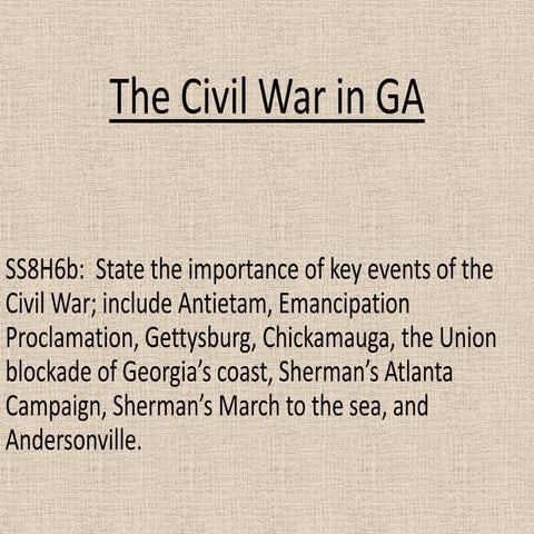The American Civil War and It's Impact on Georgia | PPTX | War and ...