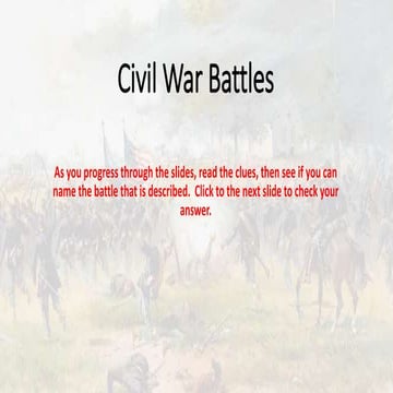 Civil War Battles | PPTX | Death, Injury, or Military Conflict ...