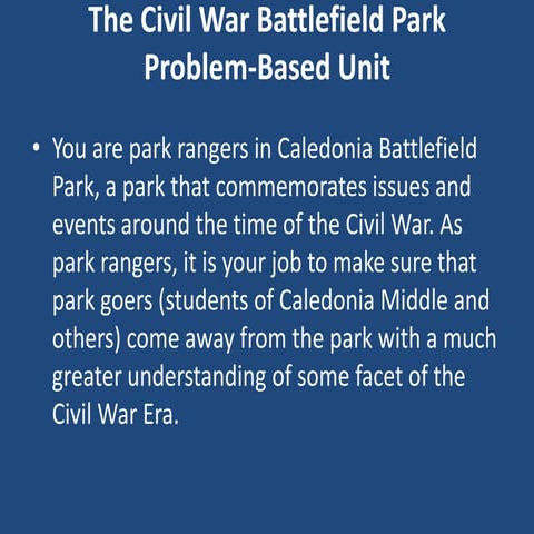 Civil war pbl | PPTX | Secondary Education | Education