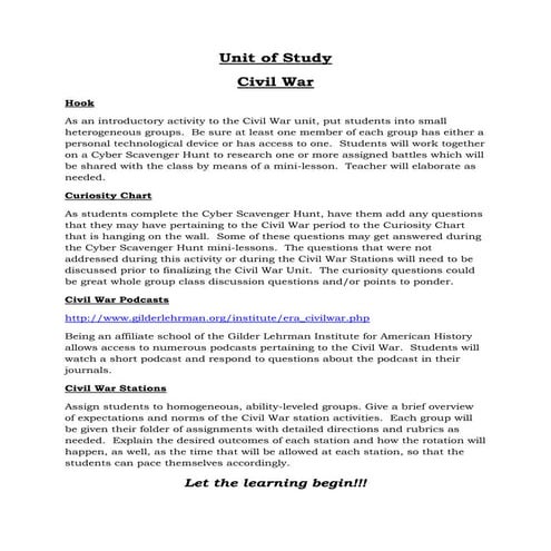 Civil War Stations | DOCX | Education