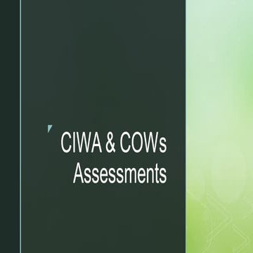 CIWA & COWs training | PDF
