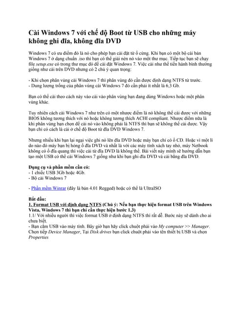 Fix loi khong vao duoc manage trong windows 7 | DOCX | Operating ...