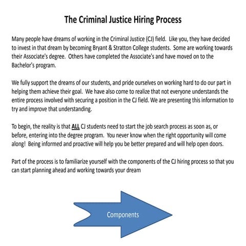 Criminal Justice Hiring Process - General Information | PDF