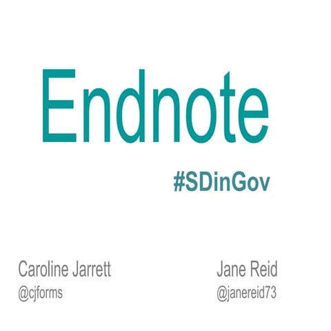 Endnote presentation at the 2018 Service Design in Government ...