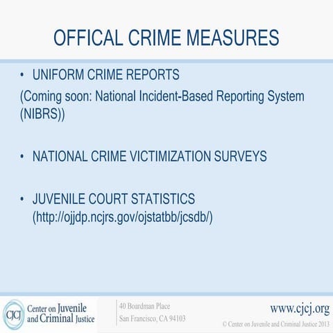 Official Crime Measures (CJ 470/SOC 452) | PPT